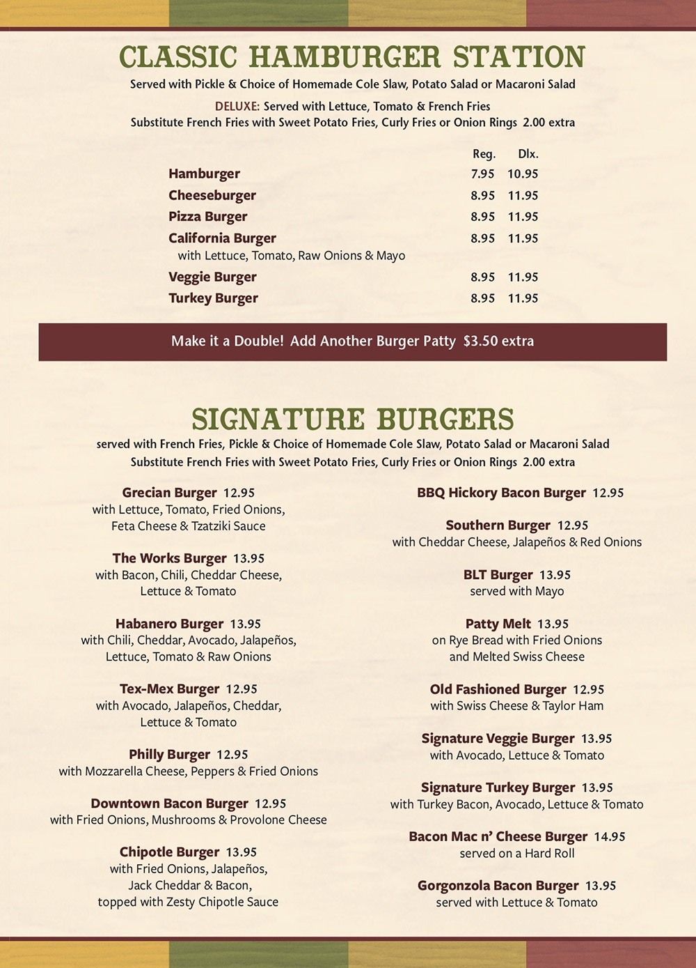 Diner Menu - Classic Diner Foods at Hawthorne Diner