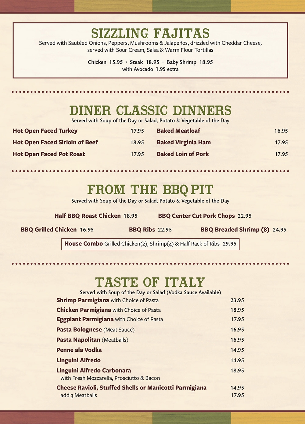 Diner Menu - Classic Diner Foods at Hawthorne Diner
